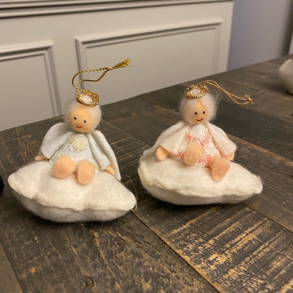 Russ | Holiday | Vintage Russ Animals Angel Ornament Boy Girl Pink Blue ...